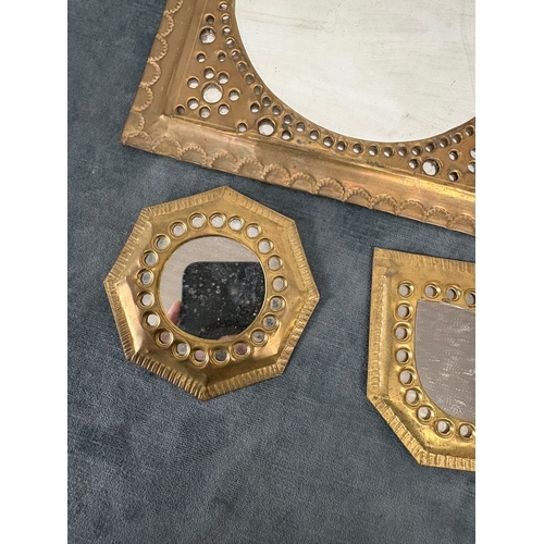 4 x Small brass mirrors