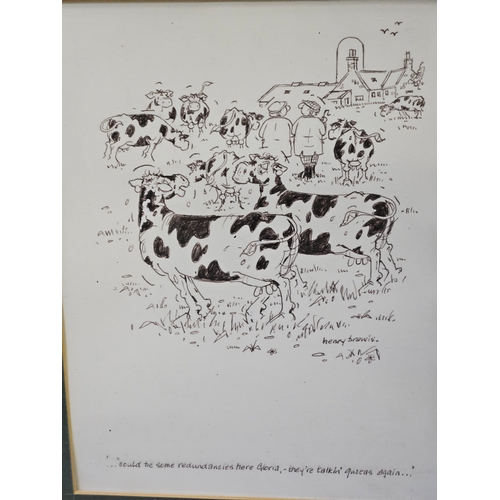 5 Original Henry Brewis Etchings In Mahogany Frames