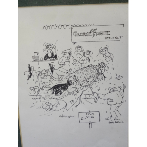 5 Original Henry Brewis Etchings In Mahogany Frames