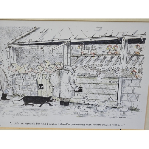 4 Henry Brewis Limited Edition Prints In Oak Frames