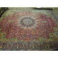 Large Rustic Blue Patterned Rug L358cm W284cm