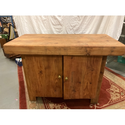 Solid Oak Kitchen Bench with Cupboard Storage Space H -85cm L-117cm W- 57cm