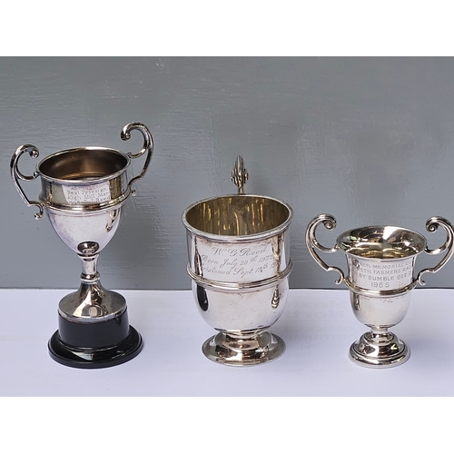 An Engraved Silver Cup (London 1956), An Engraved Miniature Silver ...