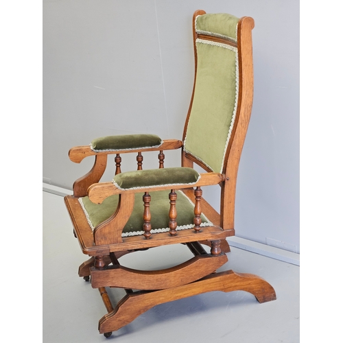 Victorian Oak American Style Rocking Chair
