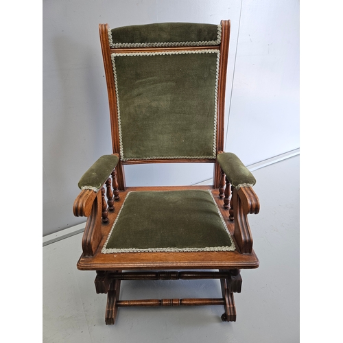 Victorian Oak American Style Rocking Chair