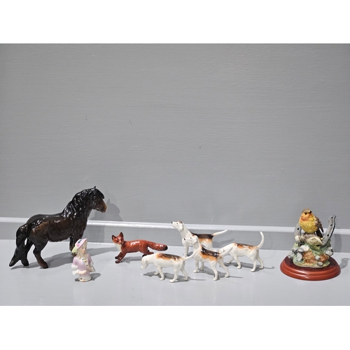 Beswick Fox & 4 Hounds, Beswick Pony, Border Fine Arts Robin On ...