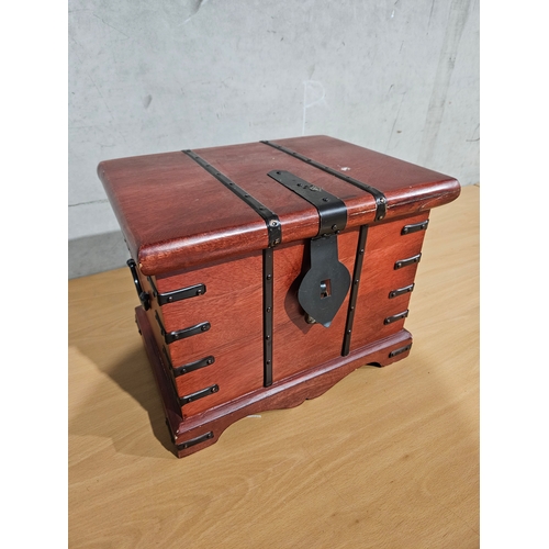 Wooden Metal Bound Casket