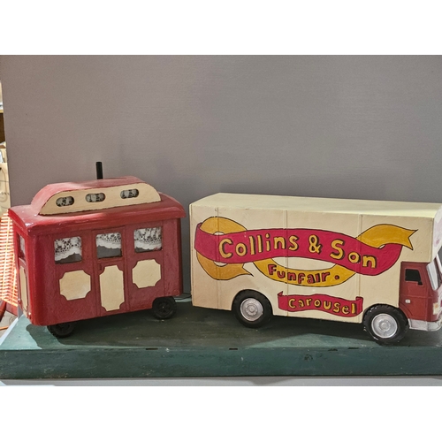 'Collins & Son' Funfair Lorry & Caravan On Base