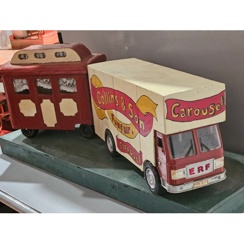 'Collins & Son' Funfair Lorry & Caravan On Base