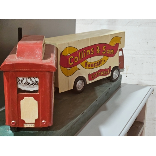 'Collins & Son' Funfair Lorry & Caravan On Base