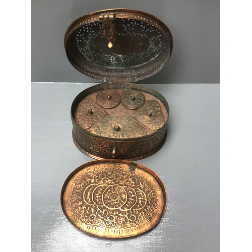 Copper Spice Container H12cm W22cm D17cm