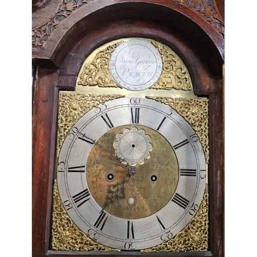 Mahogany 'James Gordon, Perth' Brass Faced Grandfather Clock With ...