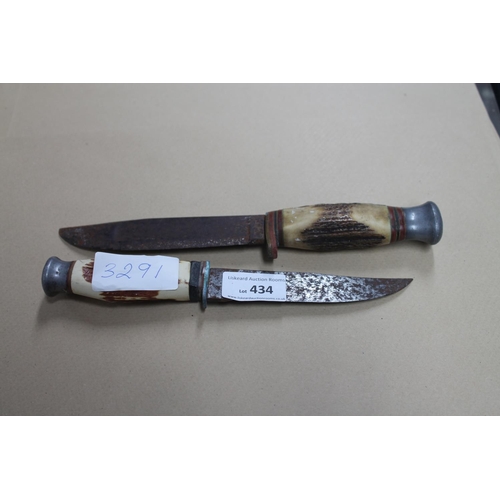 2 BONE HANDLED KNIVES