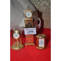 3 MINI BRASS CLOCKS