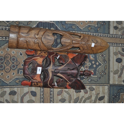 2 X ETHNIC WALL MASKS