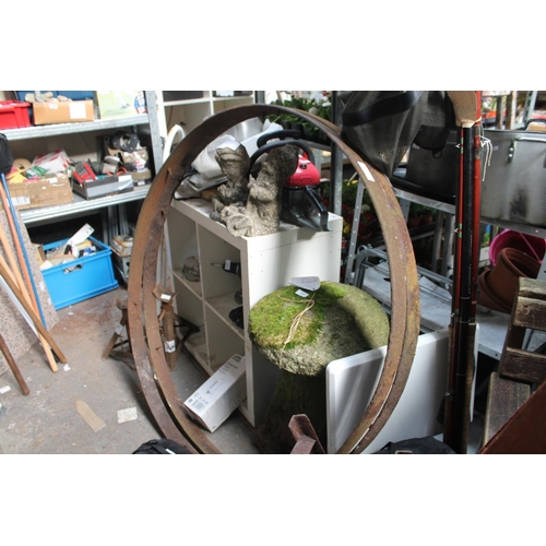 2 X CAST IRON CARTWHEEL RIMS