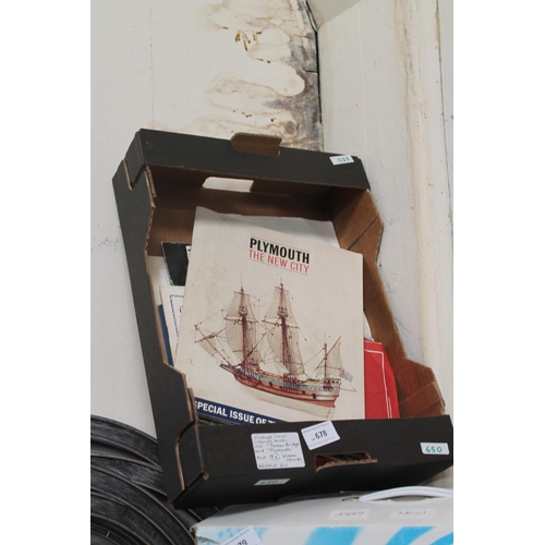 VINTAGE LOCAL INTEREST BOOKS INCLUDING TAMAR BRIDGE, PLYMOUTH, 45s RECORDS