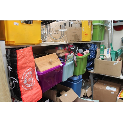6 BOXES FULL OF MIXED ITEMS INCLUDING HANGERS, KETTLES ETC ETC (LOTS OF ...