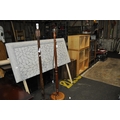 2 DECO OAK AND MAHOGANY LAMP STANDS