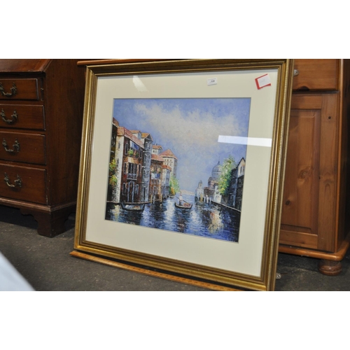 FRAMED AND GLAZED VENICE SCENE