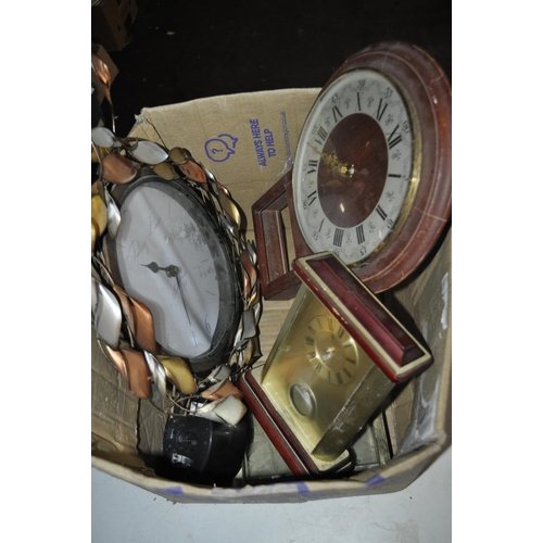 BOX OF MIXED CLOCKS INC CARRIAGE AND WALL