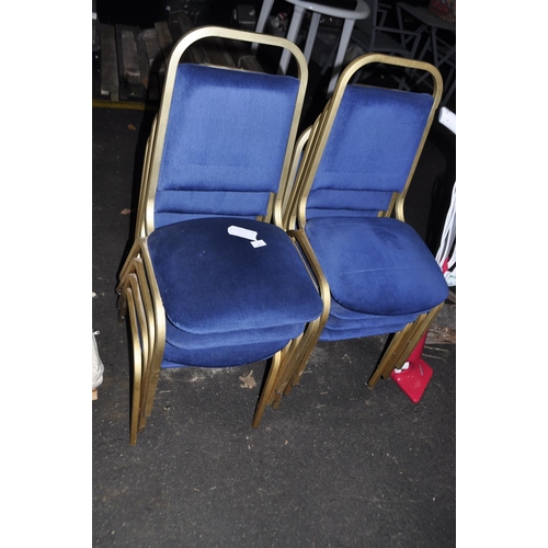 8 BLUE STACKABLE CHAIRS