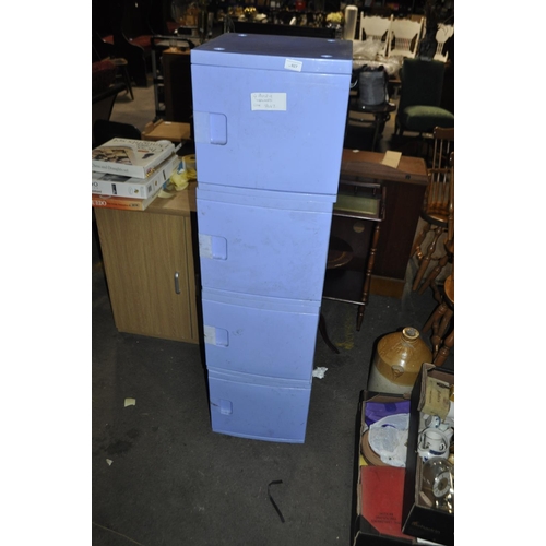 4 BLUE INTERCHANGEABLE PLASTIC UNITS