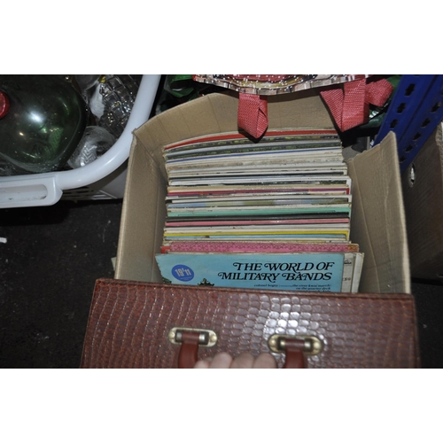 LARGE BOX OF LPS AND SINGLES AND A LARGE BAG OF LPS