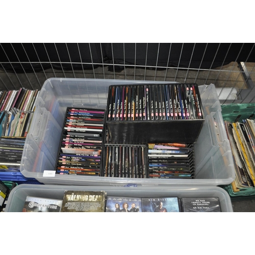 2 LARGE BOXES OF CD'S AND BOOKS AND EMPTY CD CASES