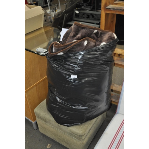 2 X LARGE BROWN FLEECE THROWS PLUS ONE OTHER
