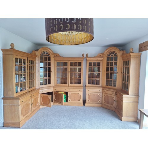 2 X VERY LARGE BESPOKE OAK LIVING ROOM STORAGE AND DISPLAY UNITS. WHEN ...