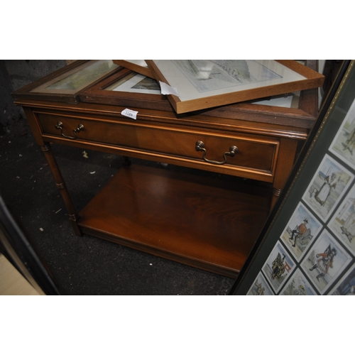 TEAL SIDE TABLE WITH UNDER STORAGE PLUS A DRAWER