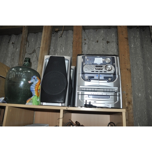 A BERGSTROM HI-FI SYSTEM J023 S1 - USB INPUT, TWIN CASSETTE, TURNTABLE ...