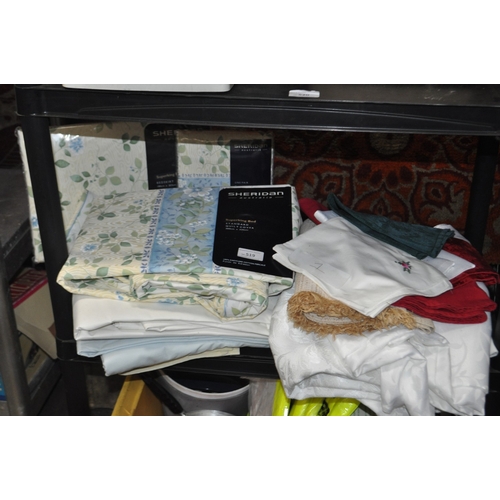 A SELECTION OF ASSORTED LINEN INC NEW SHERIDAN BEDDING, PLUS SHEETS ...