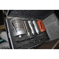 A 10 PIECE MEXCO DIAMOND CORE DRILL SET COMPLETE WITH PADDED FLIGHT CASE