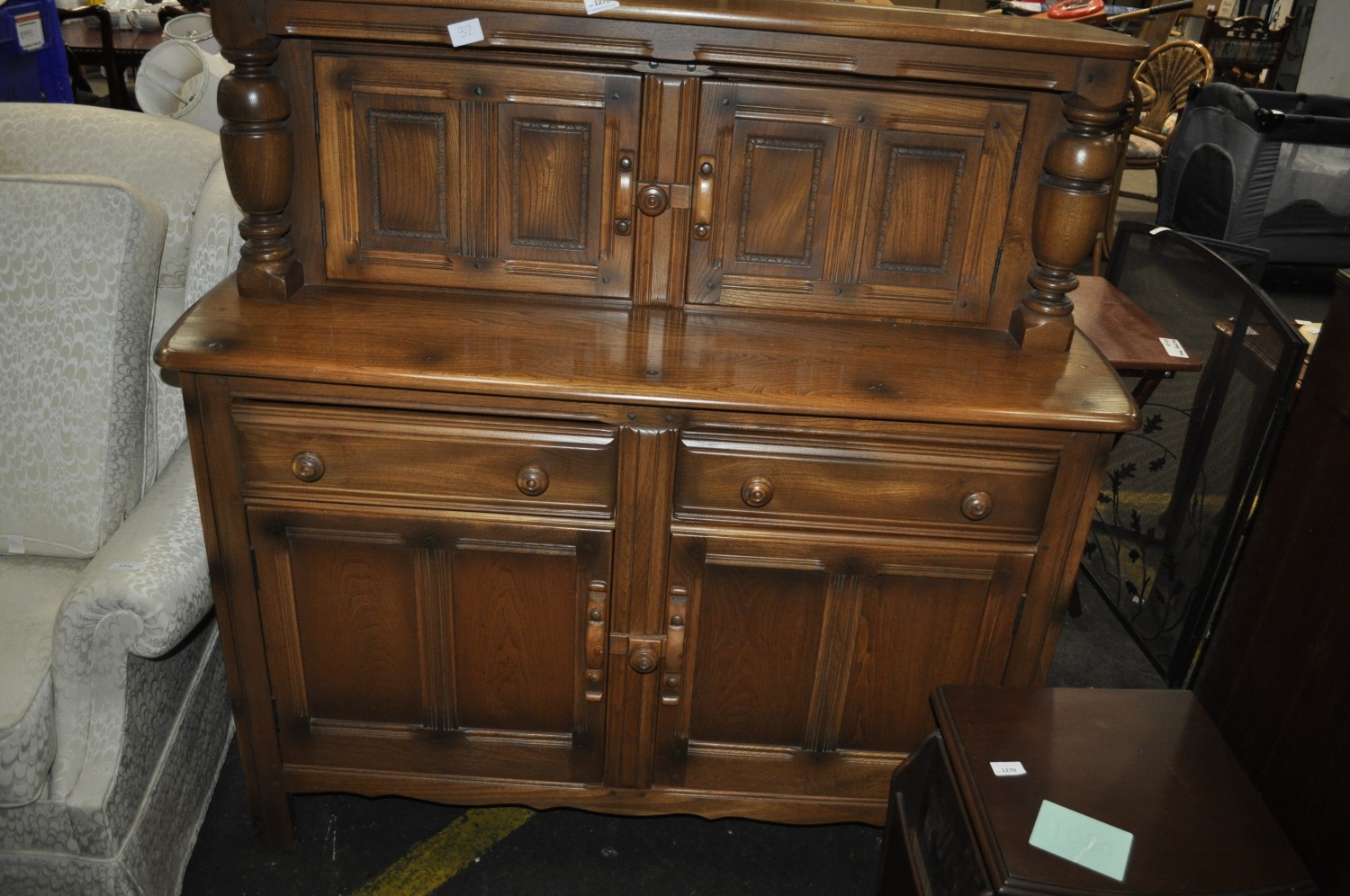 A VINTAGE ERCOL OLD COLONIAL BUFFET SIDEBOARD
