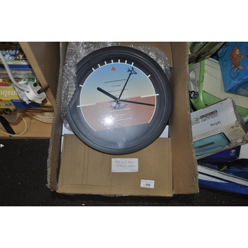 A BOX OF 8 BRAND NEW AVIATION THEMED CLOCKS