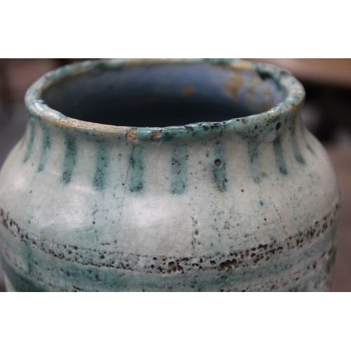 Sibley Pottery, Dorset studio pottery vase with panels of green ...