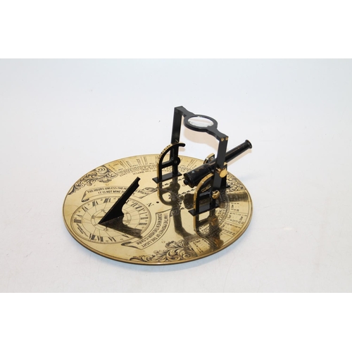 Abercrombie and Fitch Company meridian noon day cannon sundial, 24cm ...