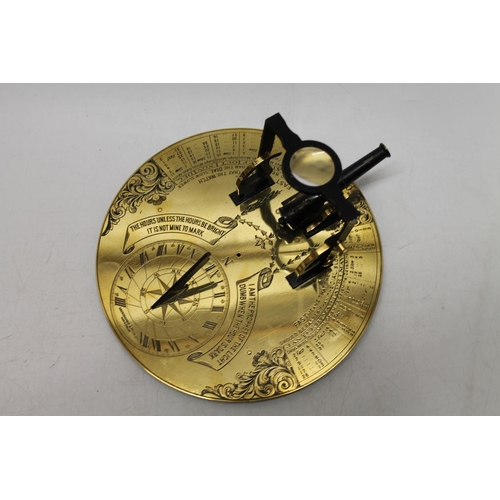 Abercrombie and Fitch Company meridian noon day cannon sundial, 24cm ...