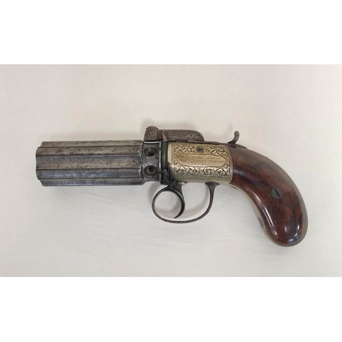 Antique Victorian 1850s percussion cap pepperbox pistol with six ...