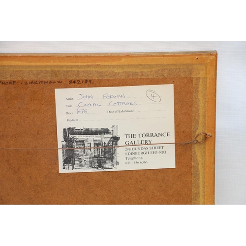 JOHN FORGAN (of Linlithgow), Canal Cottages, watercolour, signed and ...