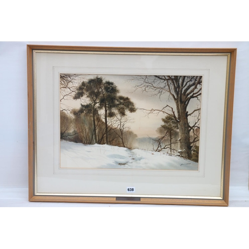 JOHN S GILLIATT, Colinton Dell in Winter, watercolour, signed and dated ...