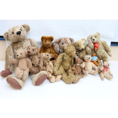 Thirteen artist and collectable stuffed bears to include two CNC House ...