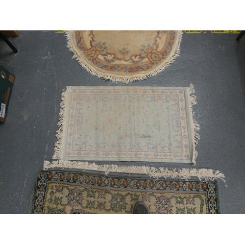 Three modern rugs to include oval Kayam rug 158cm x 98cm, Eastern rug ...