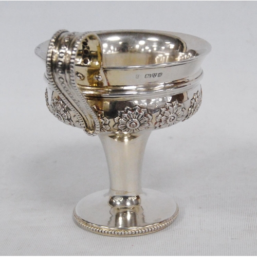 Silver heavy shallow cup, after the antique, with shallow double bowl ...