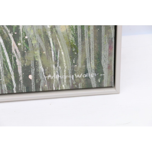 ANTHONY WALLER, beach scene, print on canvas, 80cm x 80cm.