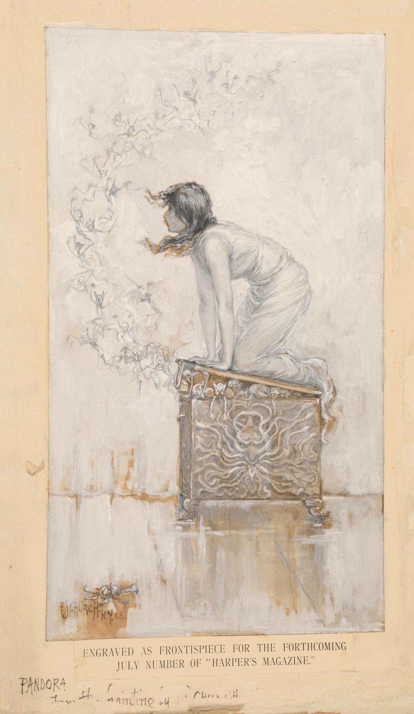 Frederick Stuart Church (American 1842-1924) Unframed monochromatic ...