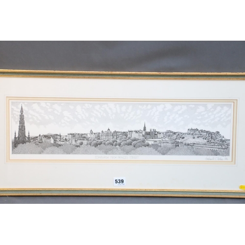 GRAHAM R C FORBES, Edinburgh from Princes Street, print, signed and ...