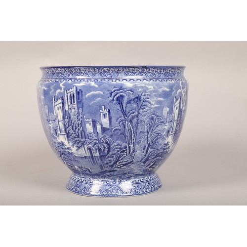 Tams Ware Ye Olde Priory blue and white pottery jardinière; 21cm high